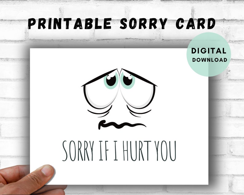 Printable Apology Card/i Am Sorry Card/please Forgive Me 2 in 1 ...