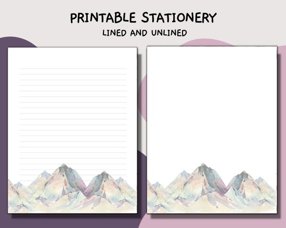 Printable Letter Writing Set Paper Stationery Watercolor - Etsy