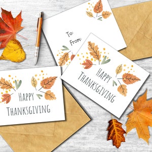 Printable Thanksgiving Greeting Card/happy/autumn Fall Leaves/instant ...