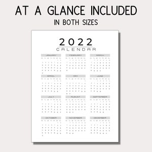Printable Minimalist 2022 Monthly Calendar, Events Planner, Appointment ...