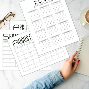 Printable Minimalist 2022 Monthly Calendar, Events Planner, Appointment ...