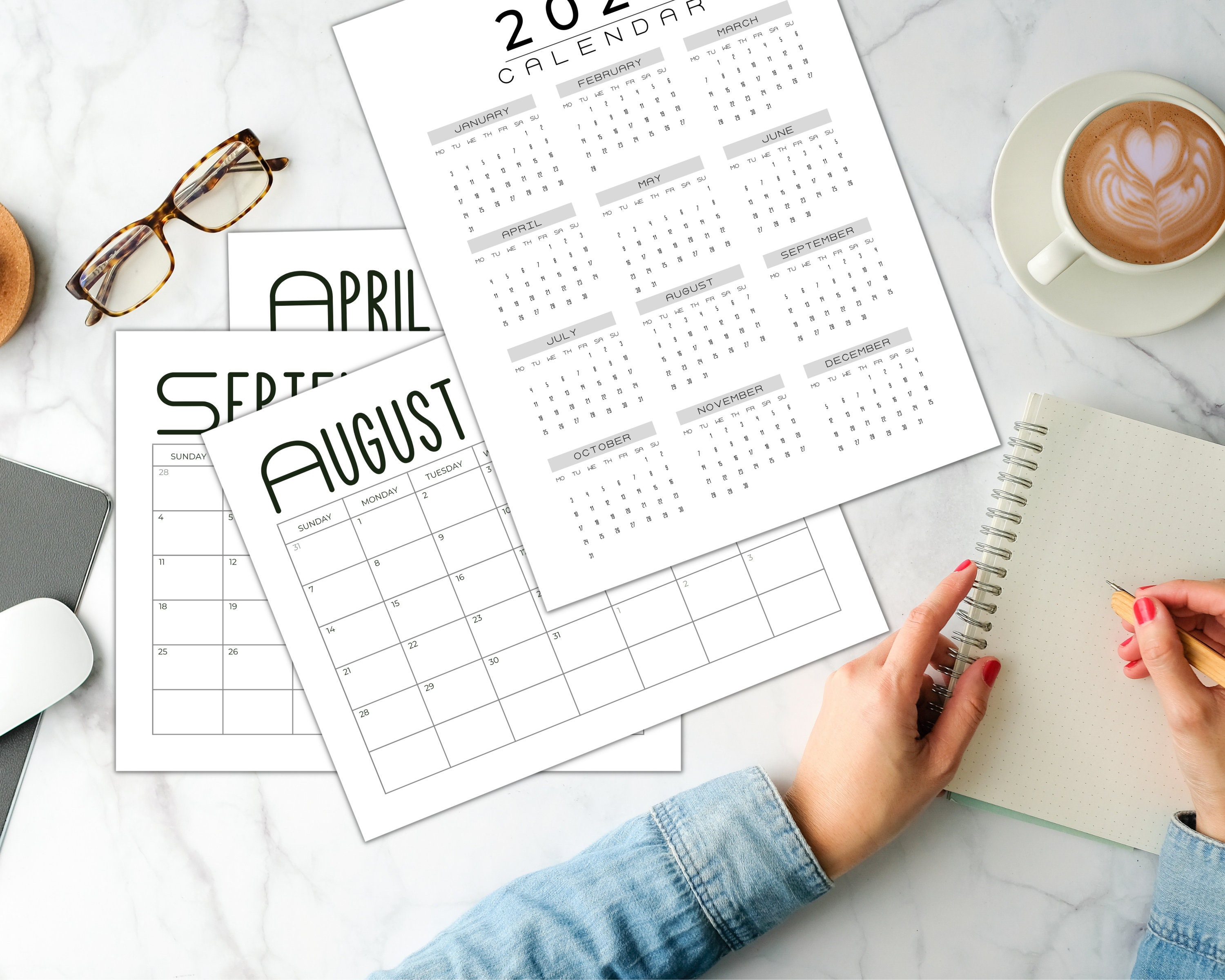 Printable Minimalist 2022 Monthly Calendar, Events Planner, Appointment ...