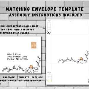 Printable Letter Writing Paper Set, Stationery, Daisy Doodle , A4, US ...