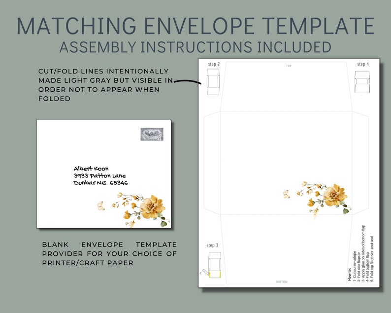 Printable Letter Writing Paper Set, Stationery, Watercolor Floral, A4 ...
