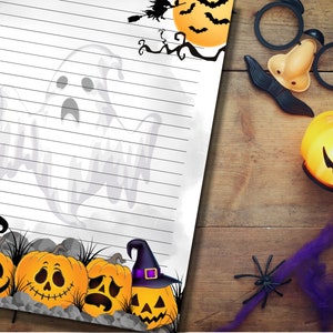 Printable Letter Writing Set Paper Stationery Halloween - Etsy
