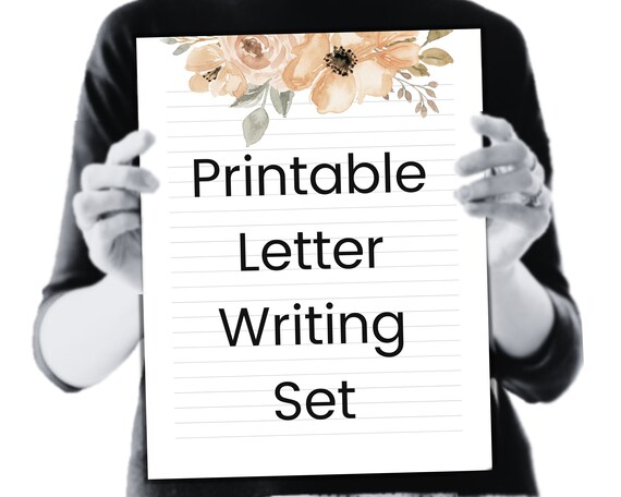 Printable Letter Writing Paper Set Stationery Watercolor | Etsy