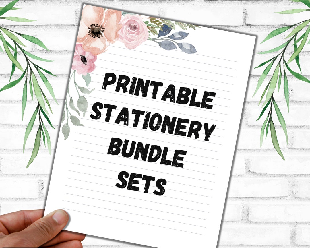 Printable Letter Writing Paper Bundle Set, Stationery, Watercolor , A4 ...
