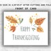 Printable Thanksgiving Greeting Card/happy/autumn Fall Leaves/instant ...