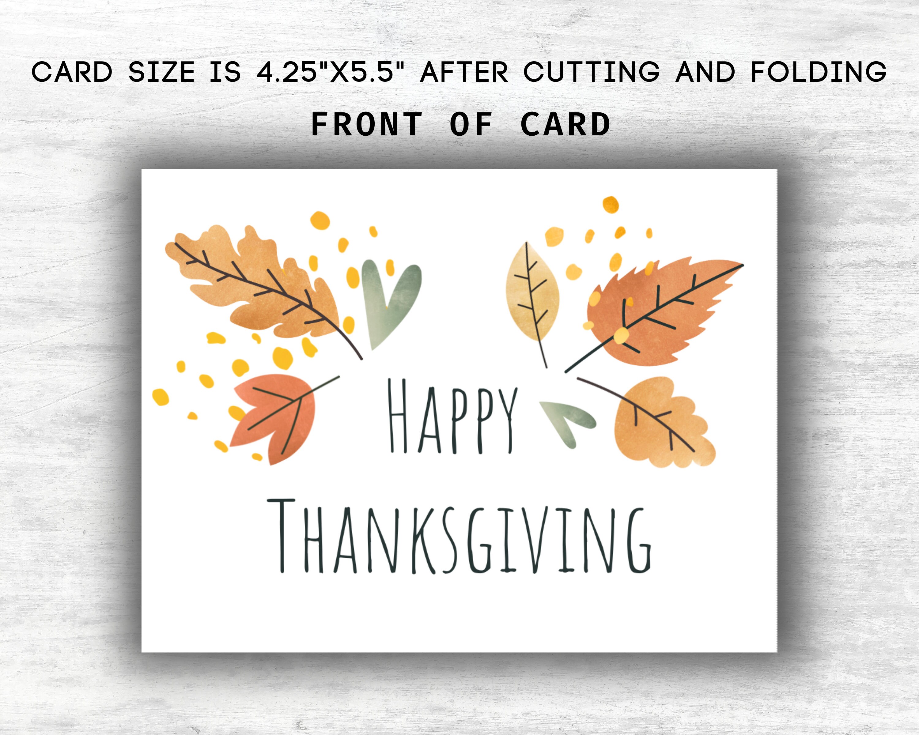Printable Thanksgiving Greeting Card/happy/autumn Fall Leaves/instant ...