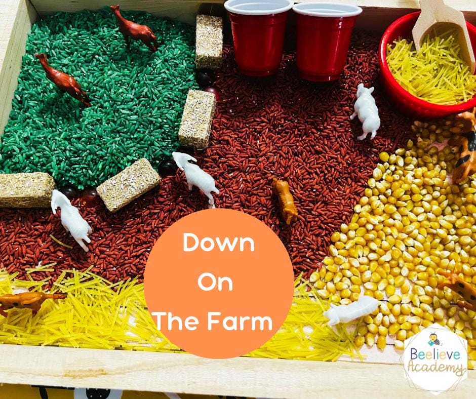 Farm Sensory Bin/ Farm Sensory Filler/ Farm Theme Sensory Kit, Fall ...