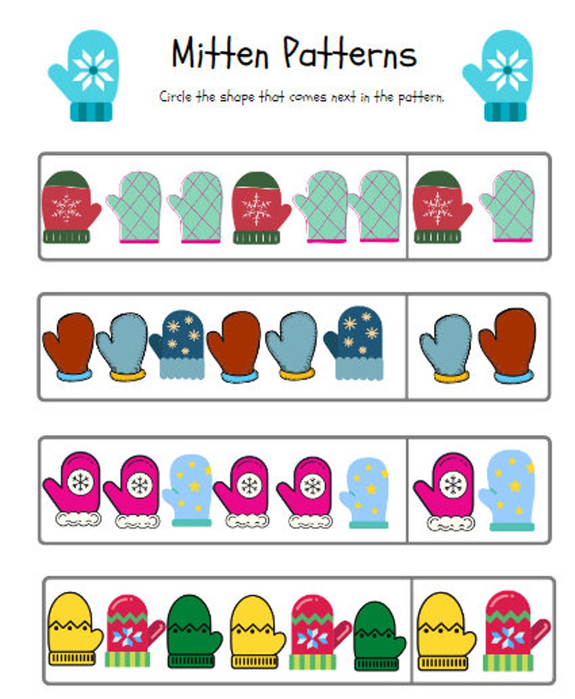 Winter Themed Preschool/kindergarten Worksheets for Classroom and ...