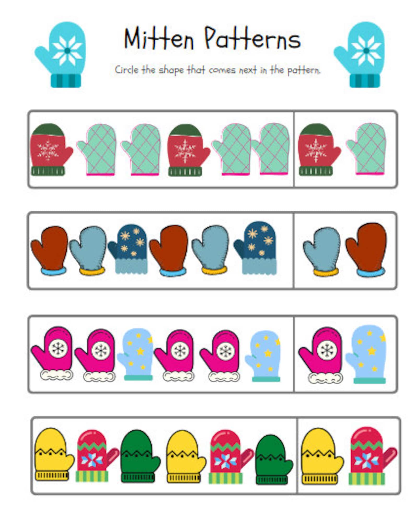 Winter Themed Preschool/kindergarten Worksheets for Classroom and ...