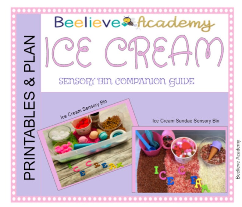 Ice Cream Sensory Bin Kit, Sensory Bin Fiiler, Ice Cream Pretend Play ...