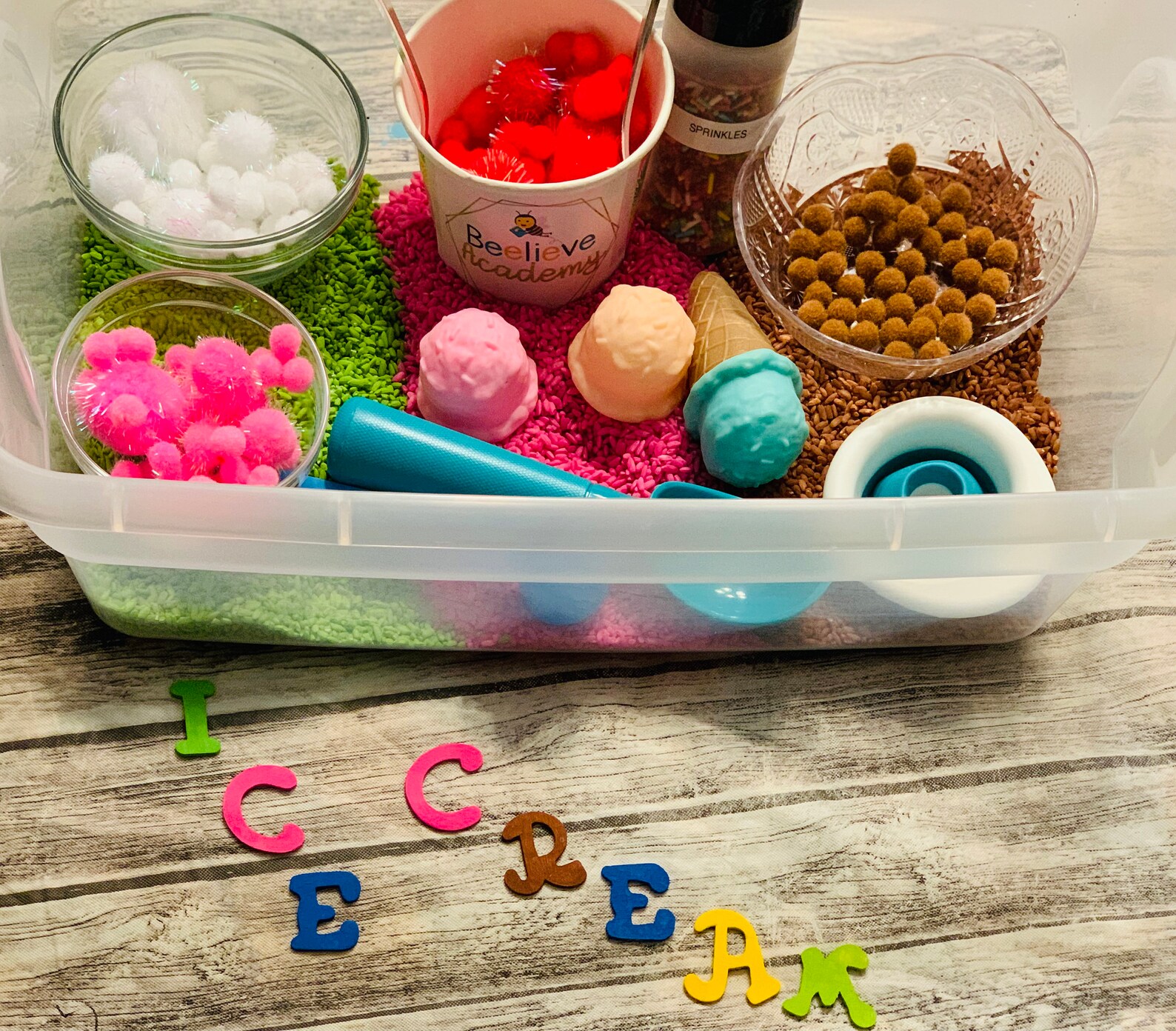 Ice Cream Sensory Bin Kit, Sensory Bin Fiiler, Ice Cream Pretend Play ...
