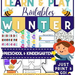 Winter Themed Preschool/kindergarten Worksheets for Classroom and ...
