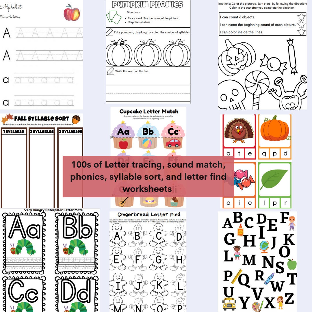 1000ultimate Preschool & Kindergarten Worksheet Bundle Preschool ...