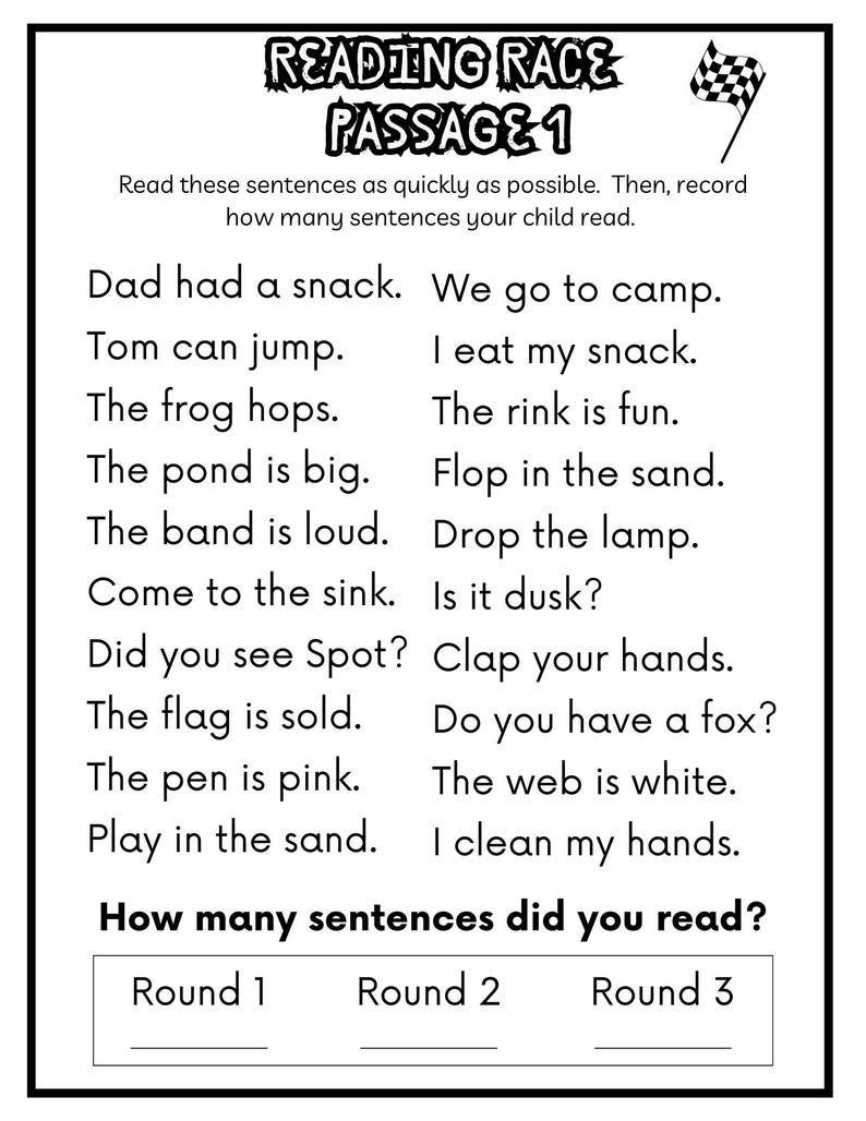 Kindergarten Reading Workbook: CVC Words, Fluency Passages (digital ...