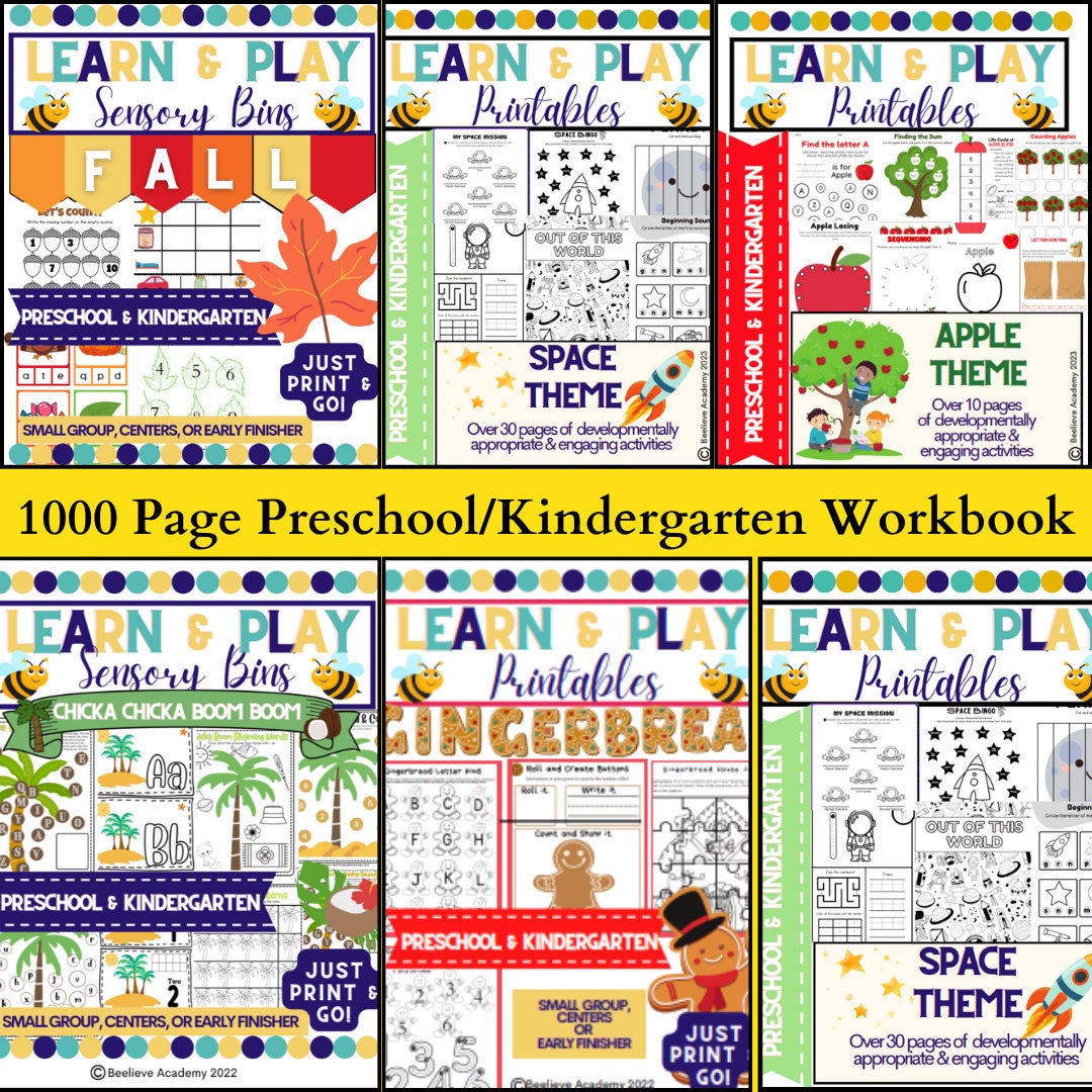 1000+ultimate Preschool & Kindergarten Worksheet Bundle| Preschool ...
