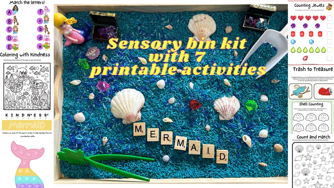 Mermaid Inspired Sensory Bin/sensory Bin Kit/ Sensory Filler/ Sensory ...