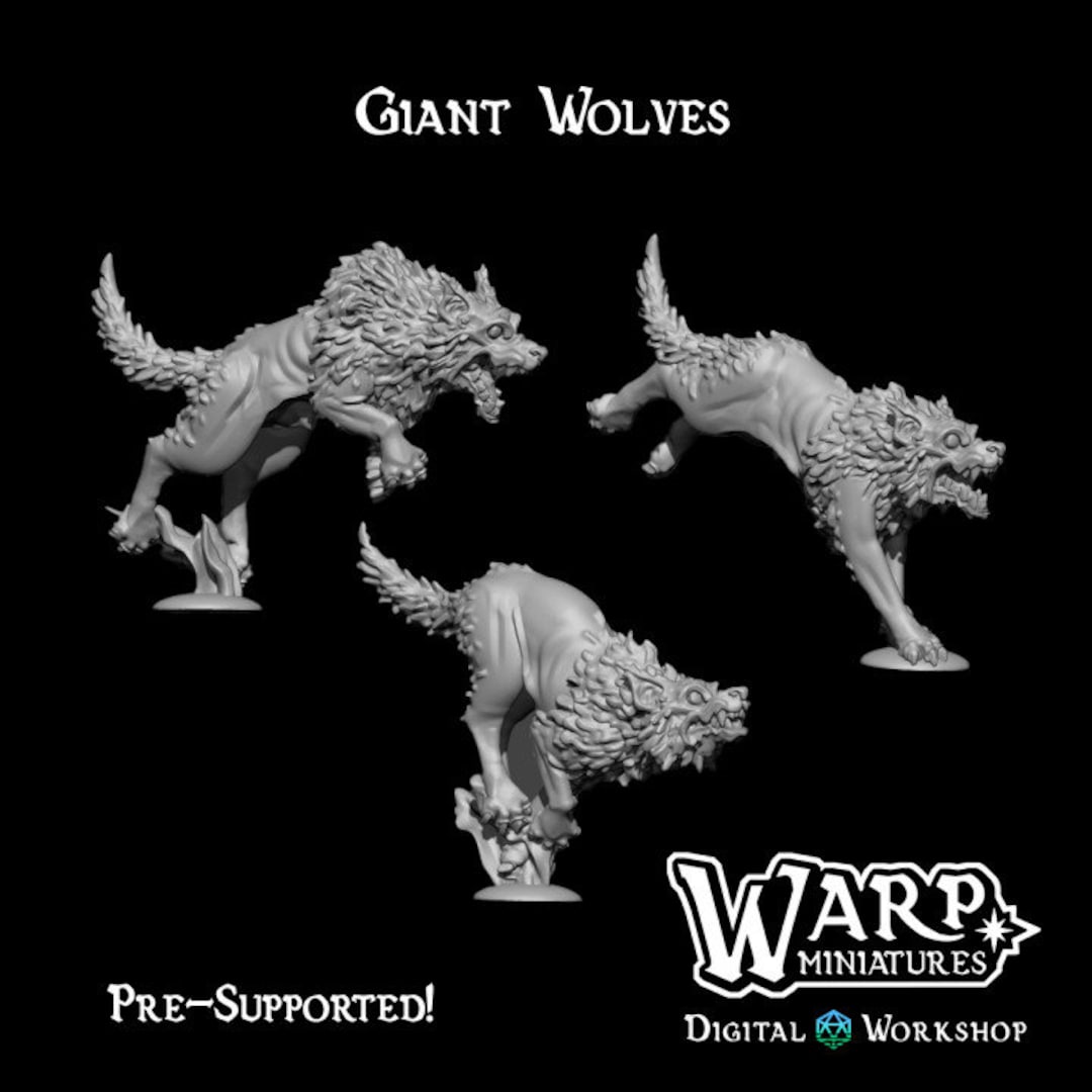 Pack of Wolves (3 Large or Medium Beast Sculpts) / Dnd / Pathfinder ...