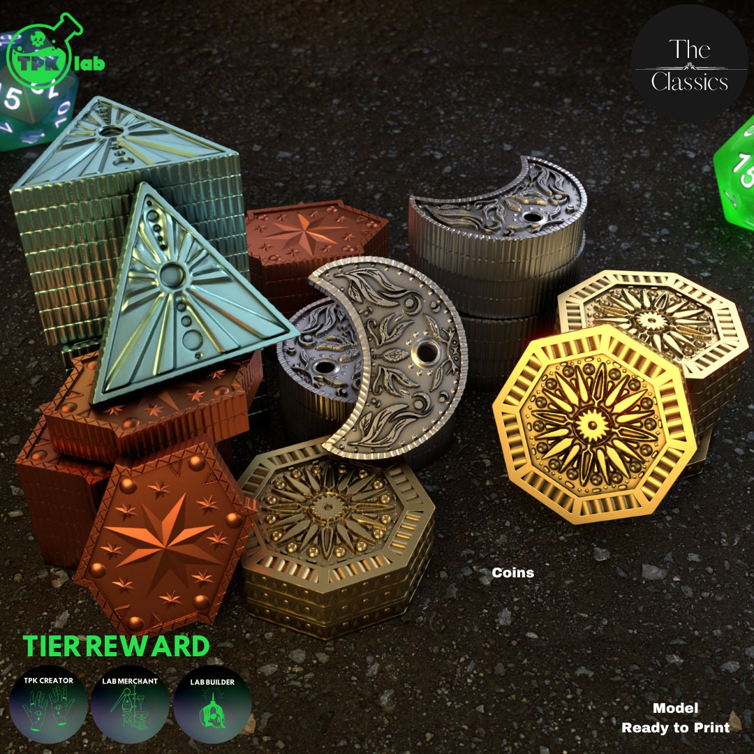 Coins of the Realms 4 Styles / Dungeons and Dragons / Dnd / Pathfinder ...