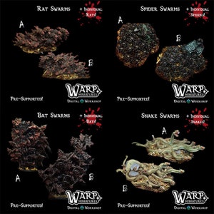 Vermin Swarms (8 Sculpts) / Dnd / Pathfinder / 5e / Miniature / Warp ...