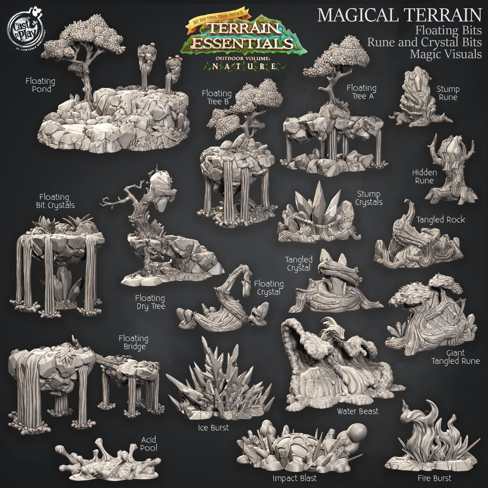 Magical Terrain 18 RESIN Pieces / Dungeons and Dragons / Dnd - Etsy