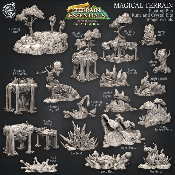 Magical Terrain 18 RESIN Pieces / Dungeons and Dragons / Dnd - Etsy