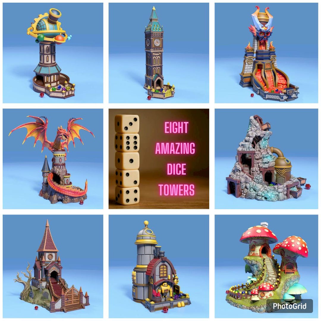 Amazing Dice Towers (8 Designs) / Miniature / Roleplaying / Wargames ...