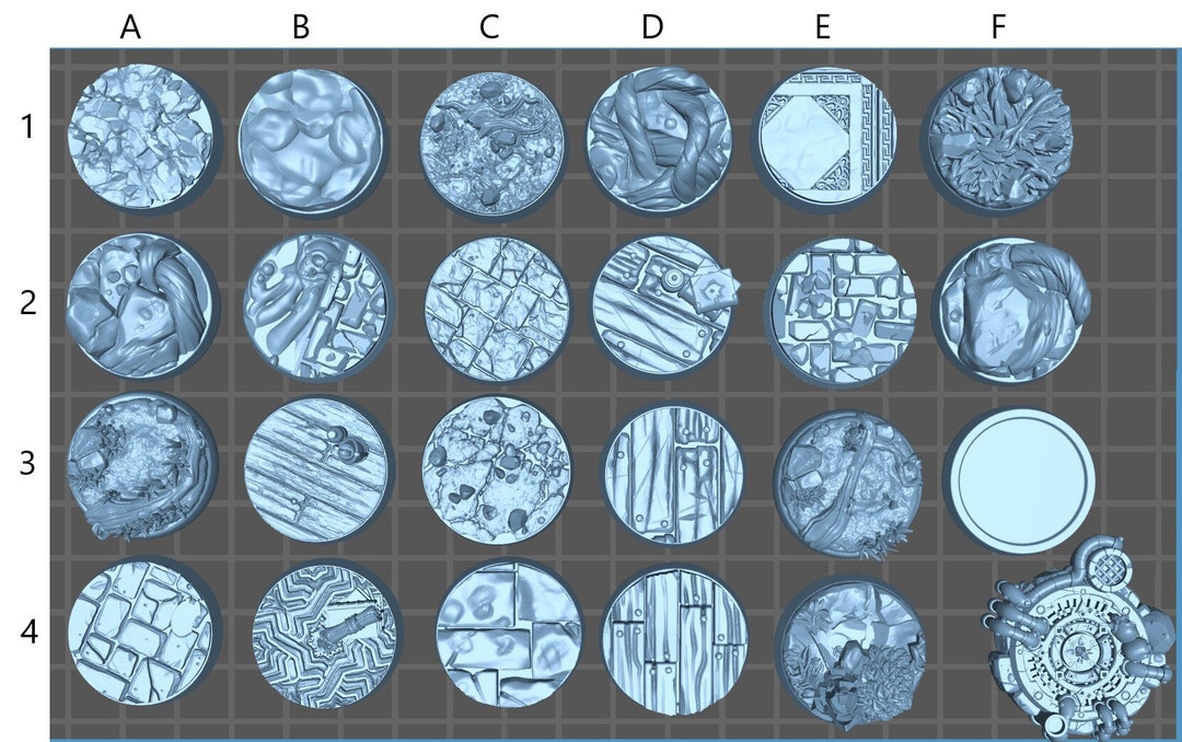 25 Mm Bases no Figures, but Scalable From 25 Mm to 50 Mm / Dungeons and ...
