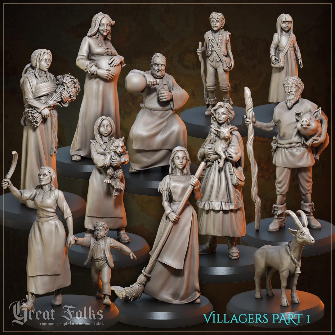 Commoners (10 Sculpts) / Npcs / Dnd / Pathfinder / 5e / Savage Worlds ...
