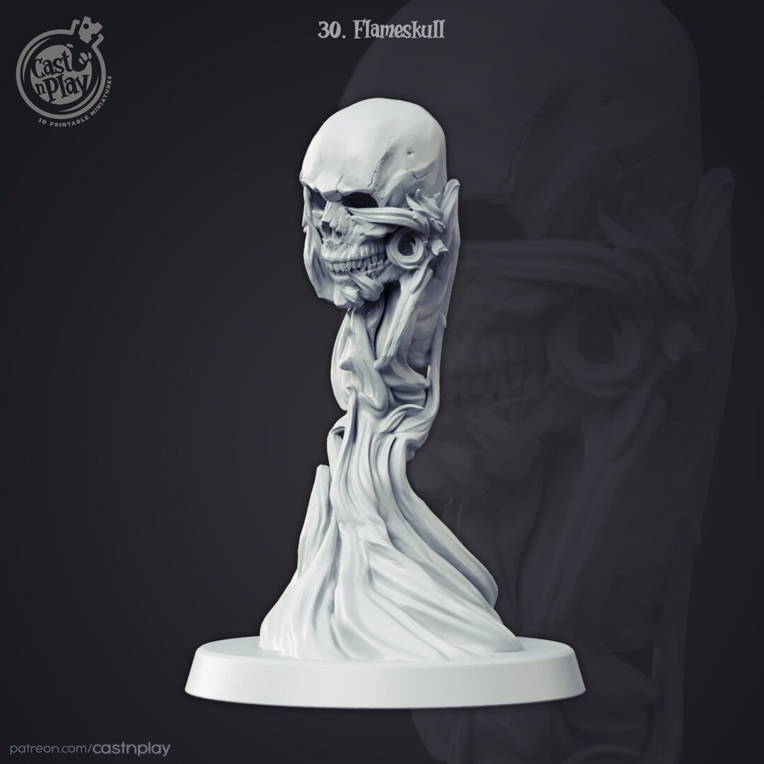 Flame Skull / Dnd / Pathfinder / 5e / Dungeons and Dragons / Cast N ...
