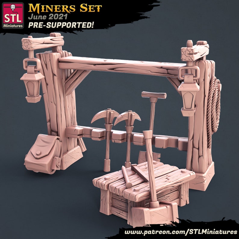 Miner Set 4 Characters Plus Lots of Underground Scatter - Etsy