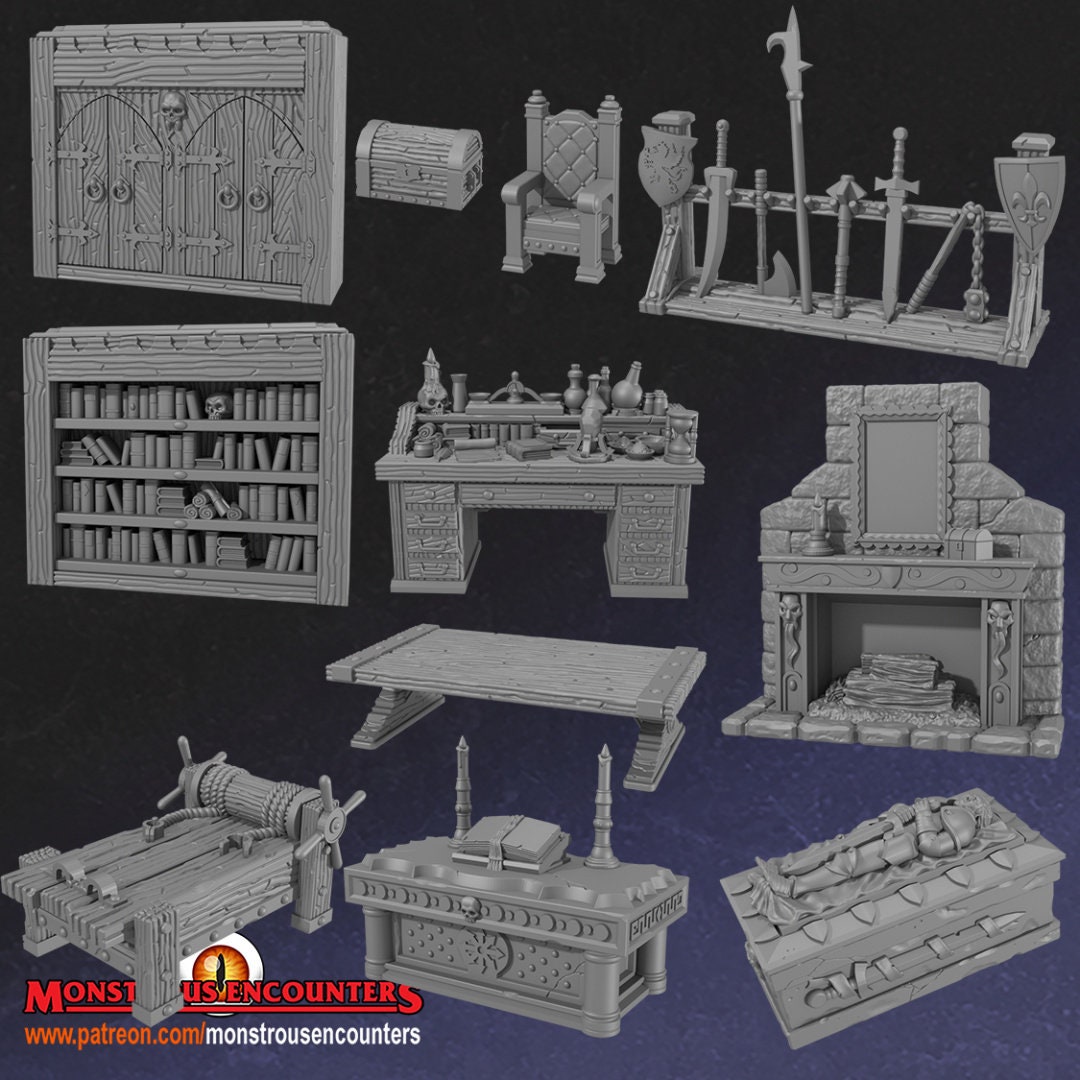 Classic Heroquest Furniture 11 Pieces / Dungeons and Dragons ...