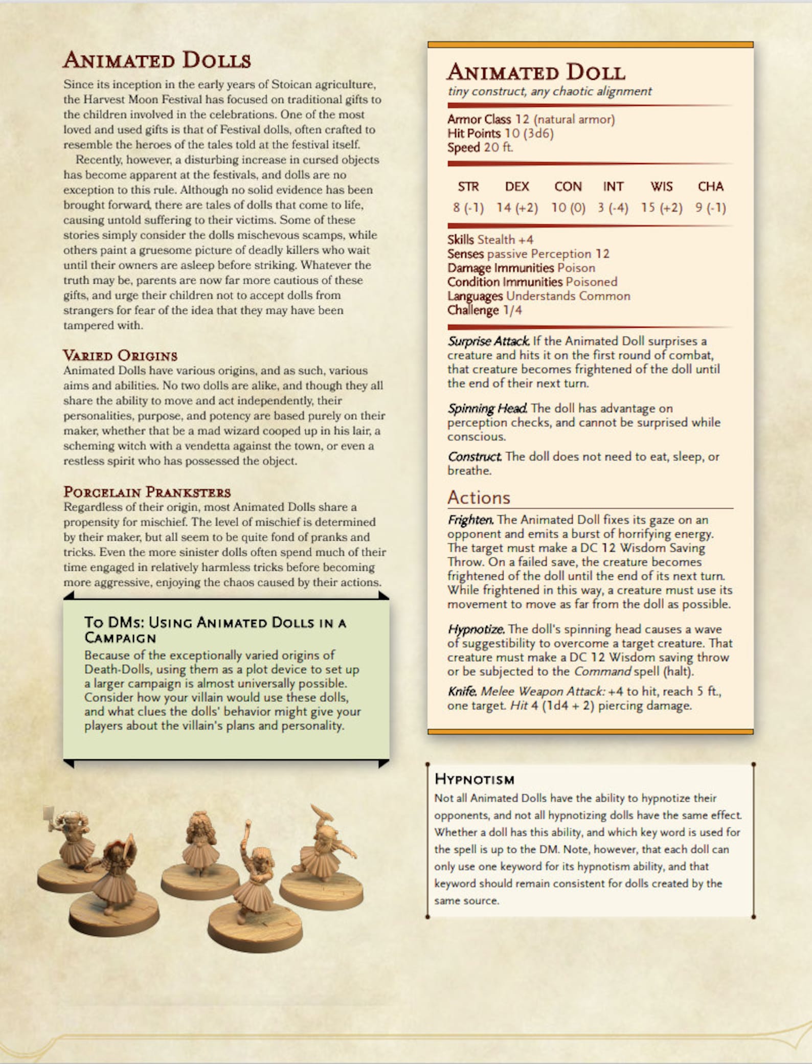 Creepy Dolls 5 Sculpts / Dnd / 5e / Pathfinder / Savage Worlds ...