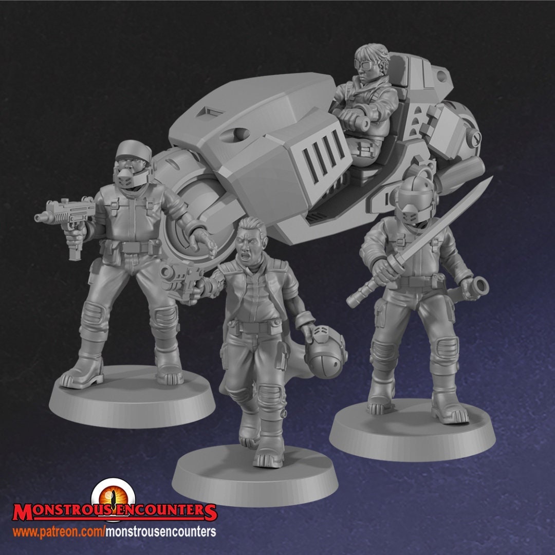 Cyberpunk Biker Gang (mounted, Standing, and Modular Hands) / Gaslands ...