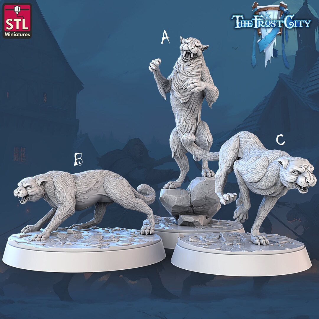 Snow Leopard (meowdium Beasts) / Frostgrave / Dnd / Pathfinder / 5e ...
