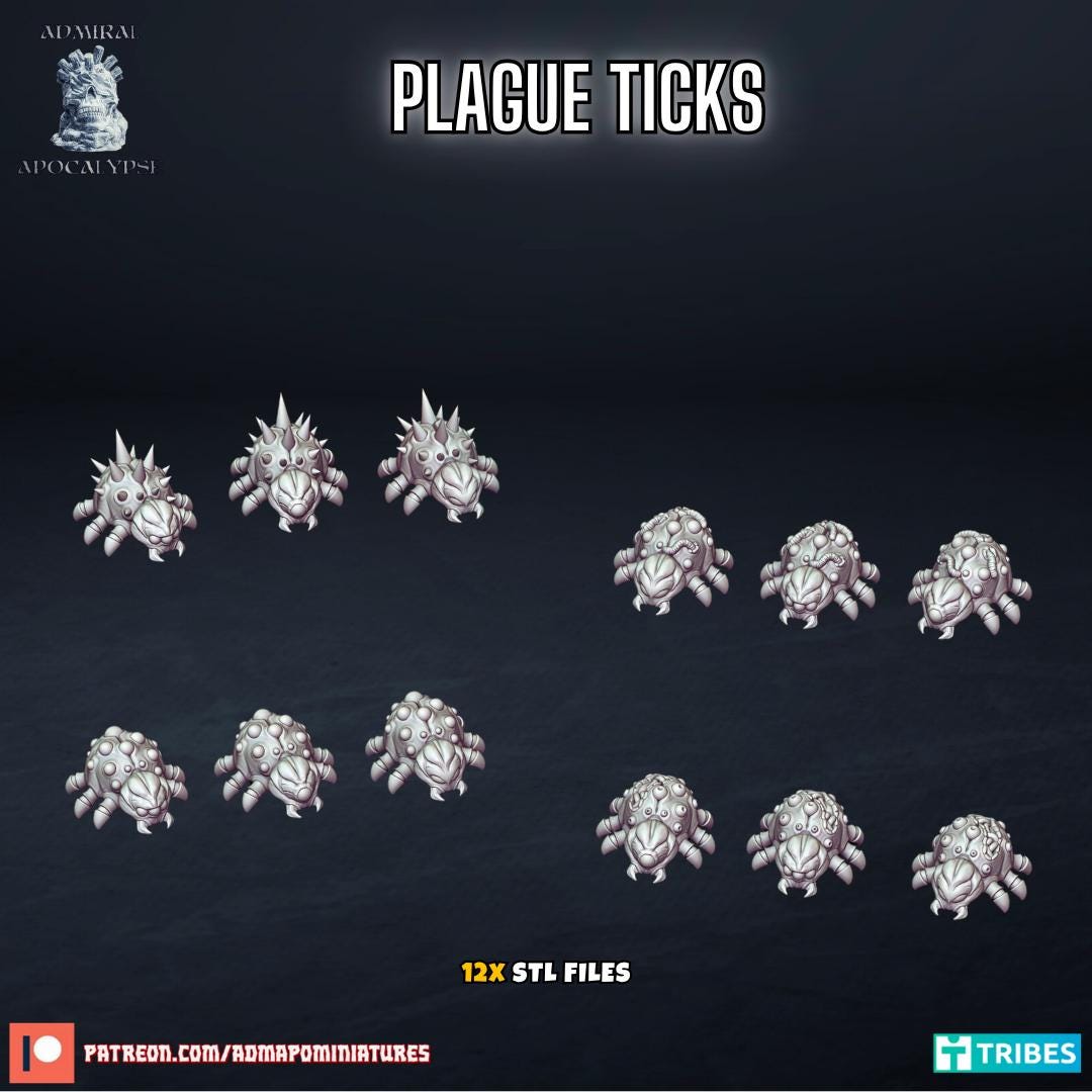 Plague Ticks (12 Scultps) / Dnd / 5e / Frostgrave / Trench Crusade ...