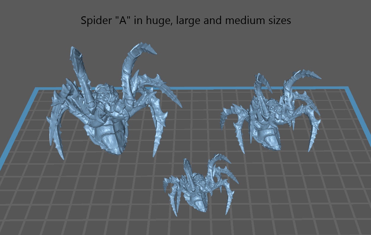 Giant Spiders 3 Sculpts / Dnd / 5e / Pathfinder / Medium - Etsy