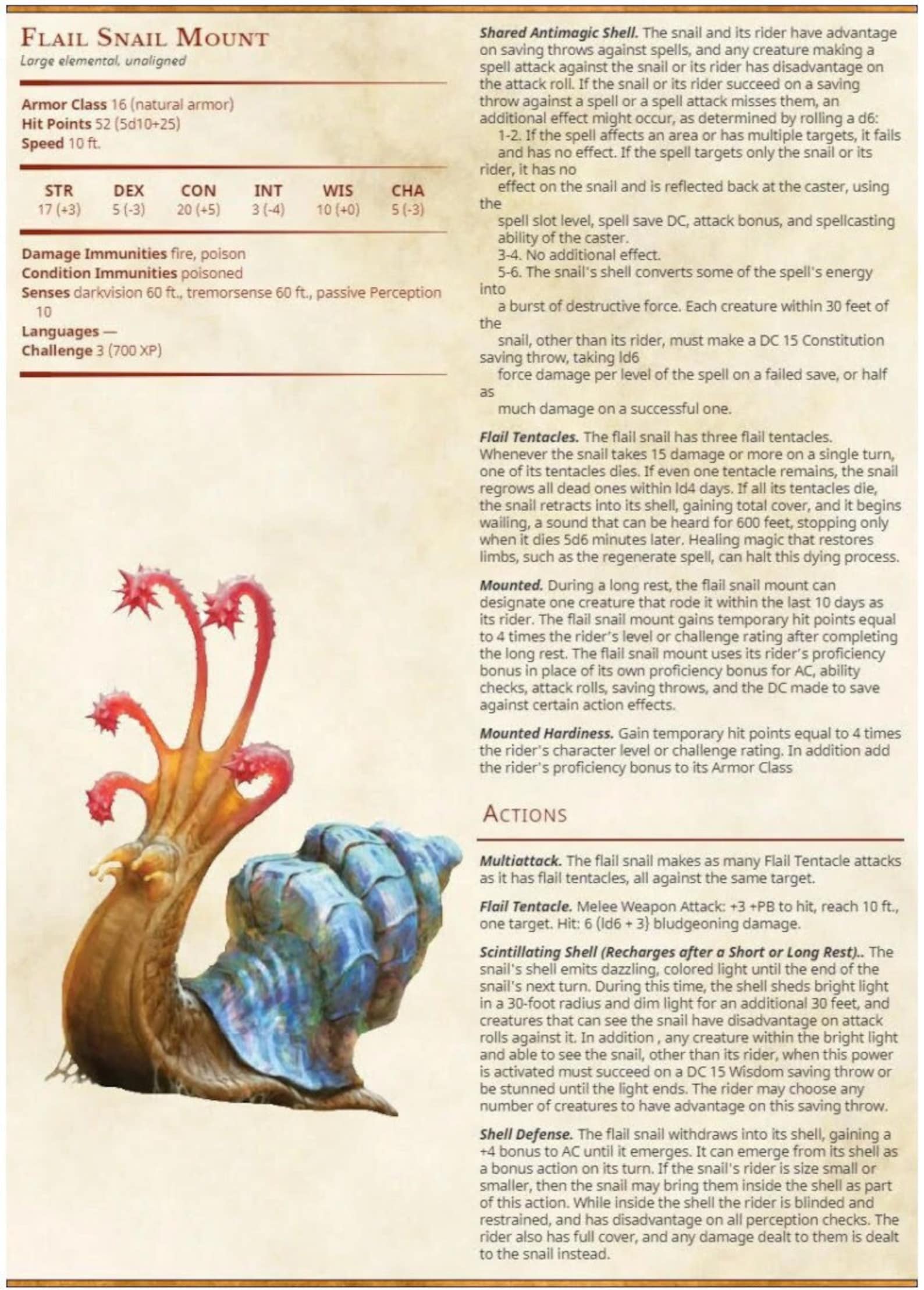 Flail Snail / Monster Manual / Dungeons and Dragons / 5e / - Etsy