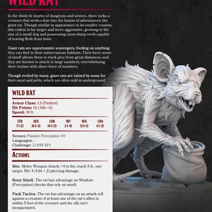 Giant Rats (2 Sculpts) / Dnd / Pathfinder / 5e / Savage Worlds / STL ...