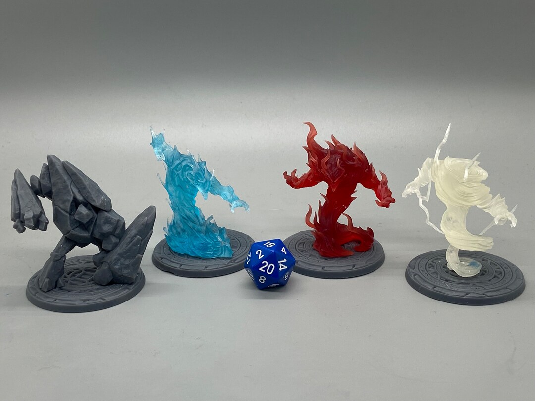 Elementals 4 Sculpts in Three Sizes / Dungeons and Dragons / 5e ...
