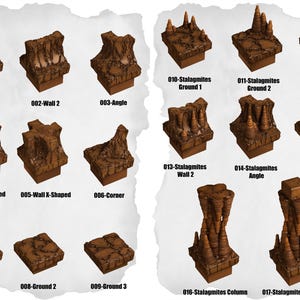 Dungeon Blocks: Caves and Caverns (109 Cave Terrain Pieces / Filament ...