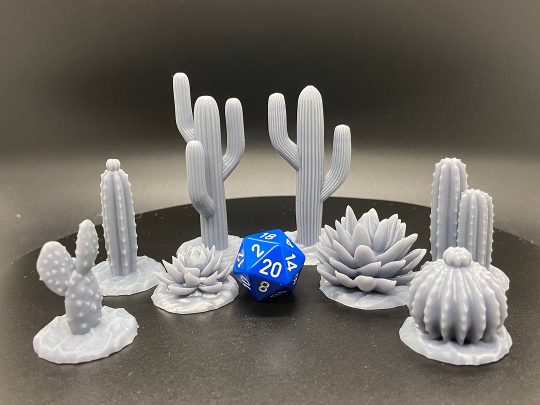 Resin Cactus Scatter Terrain for 28-30mm Scale 8 Different Sculpts / Dnd / Pathfinder / Dead Man ...