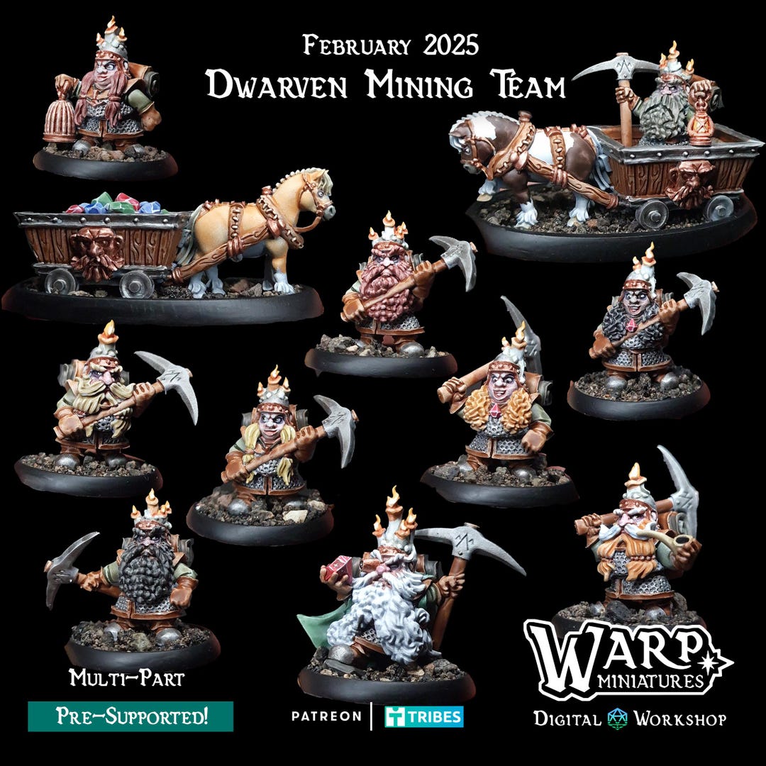 Dwarven Mining Guild (10 Modular Dwarves, Plus the King and Pony Carts ...