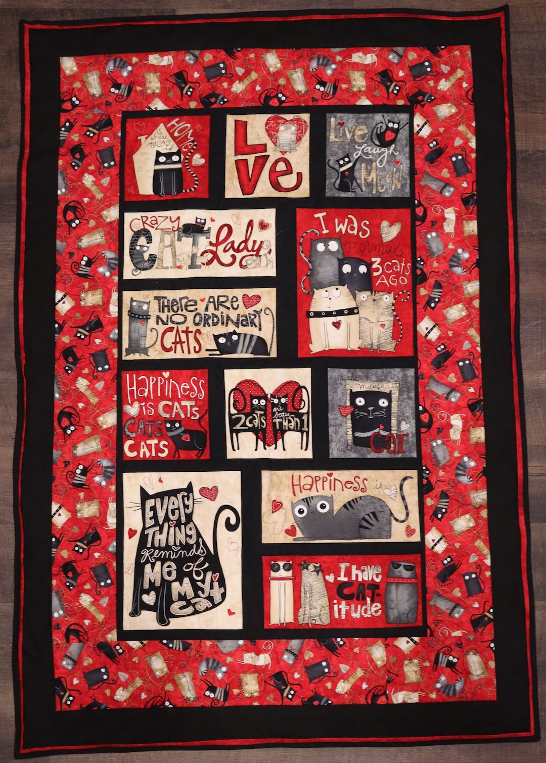 Handmade Cat Quilt (wall Hanging or Throw) - Pawsmidwest - Etsy