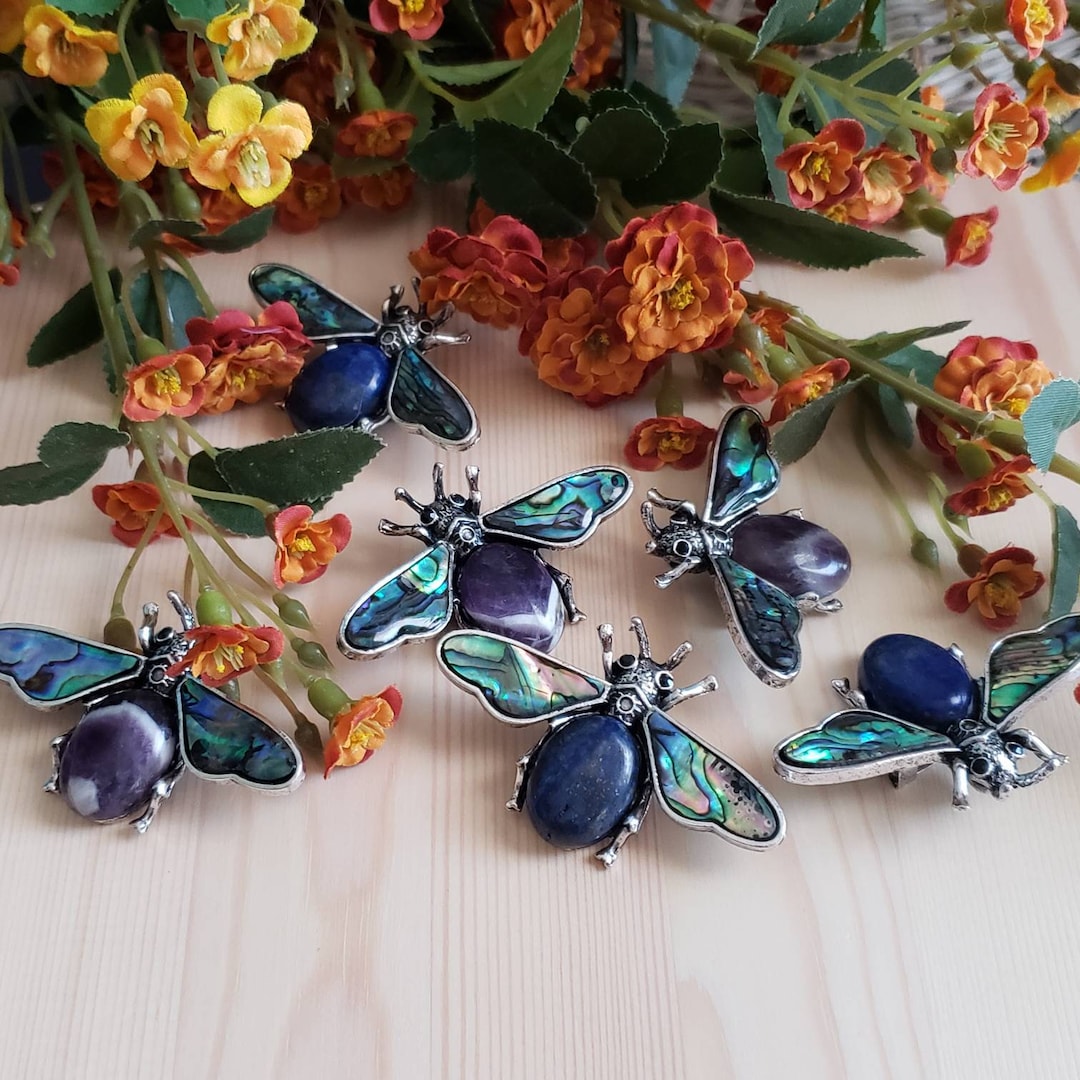 Gemstone Beetle Brooches/pendant - Etsy