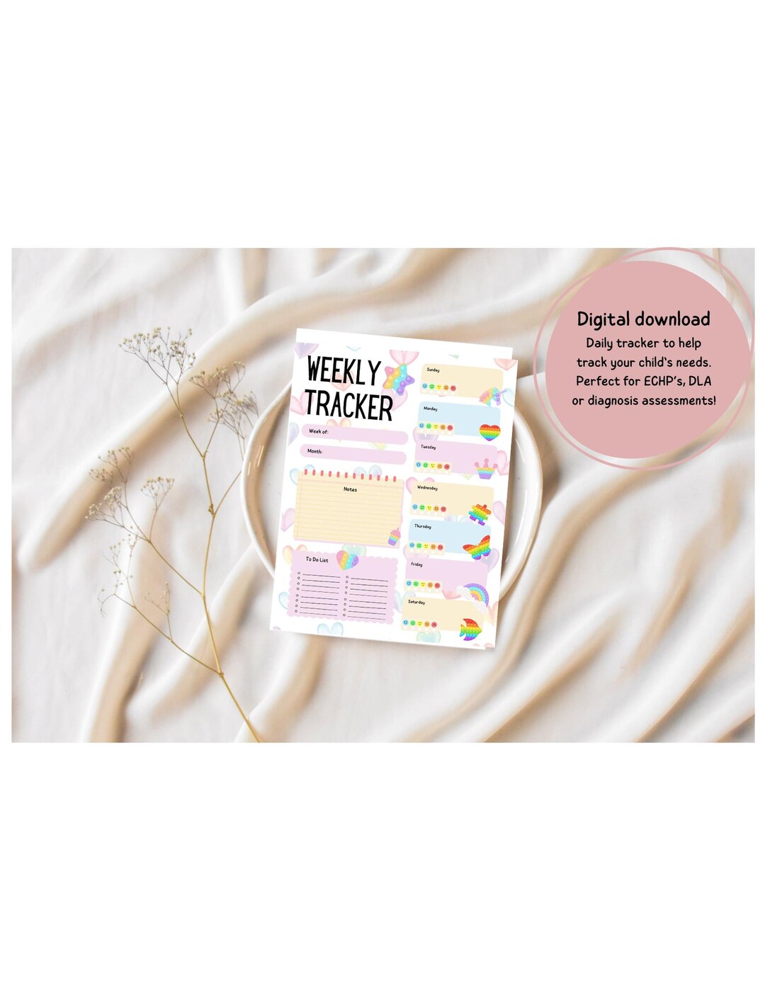 Sen Weekly Planner | Autism ADHD Daily Tracker | Special Needs ...