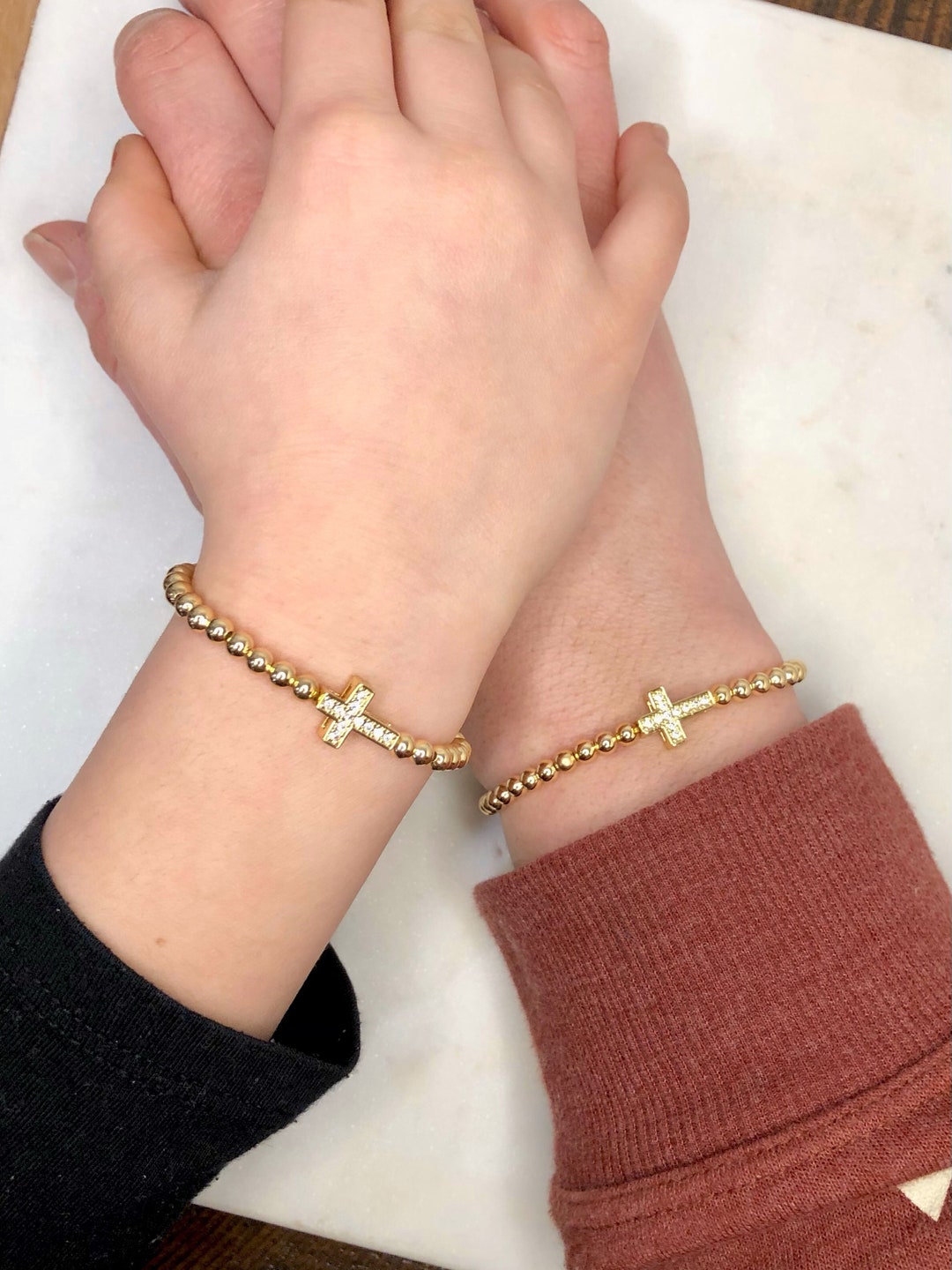 Mother Daughter Matching Cross Bracelets, Religious Easter Bracelets ...