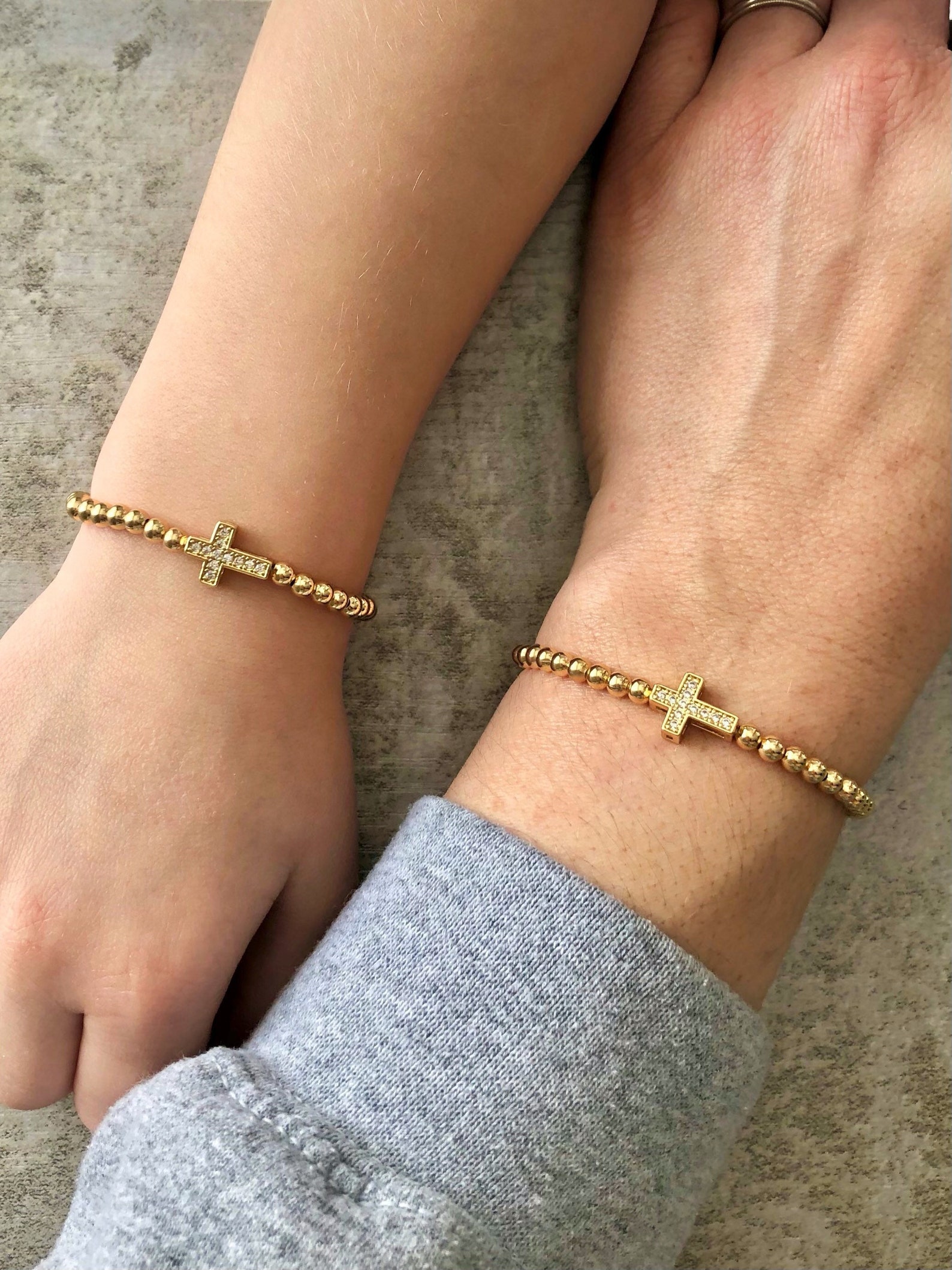 Mother Daughter Matching Cross Bracelets Religious Easter - Etsy